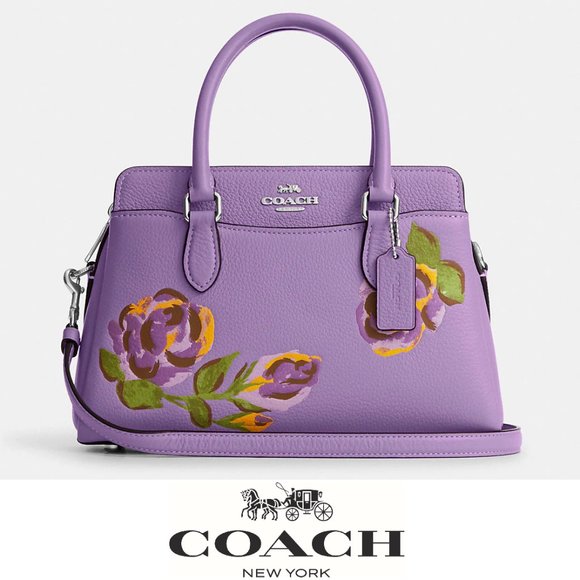 Coach | Bags | Coach Mini Darcie Carryall With Rose Print | Poshmark